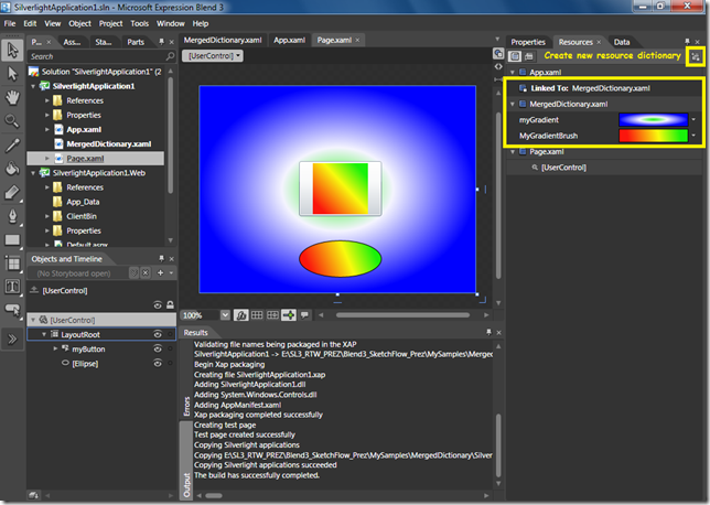 Windows developer future: Expression Blend 3: Merged Resource Dictionaries & Element Binding